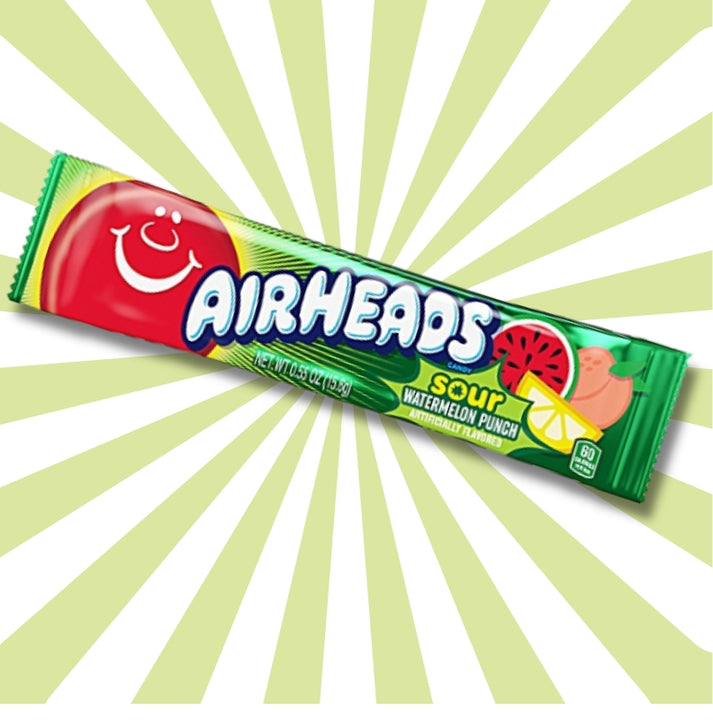 Airheads Bar Sour Watermelon Punch Sour melon melting chewing 16g – 🍭 ...